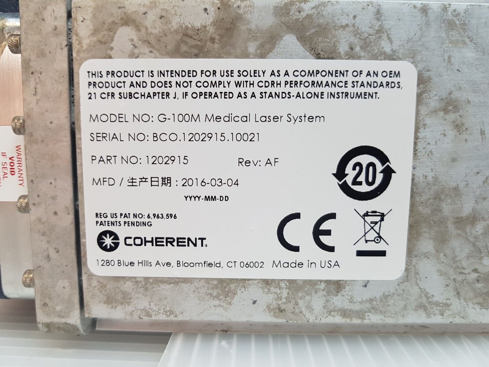 Lumemis COHERENT G-100M MEDICAL LASER SYSTEM 1202915 | eBay