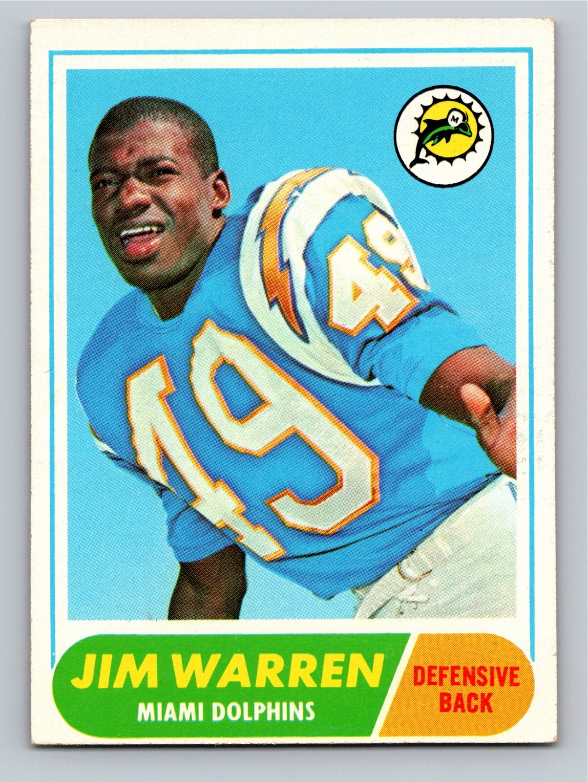 1968 Topps Football Card #66 Jim Warren Miami Dolphins | eBay