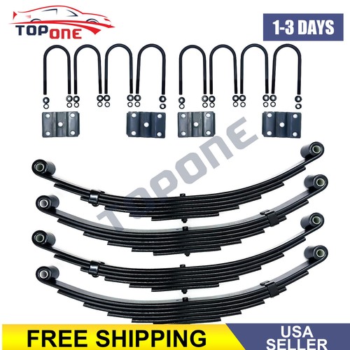 7000lb 7K Tandem Trailer Axle Suspension Kit 3500lbs 6 Leaf Springs + U ...