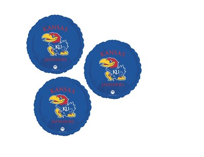 Set Of 3 University of Kansas JayHawks 18'' Balloons Birthday Party ...