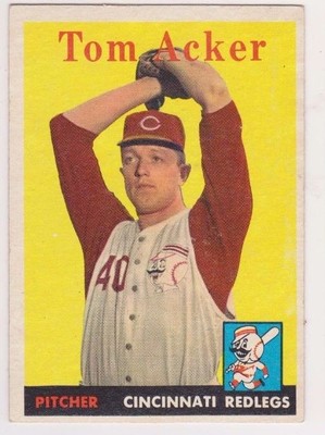 1958 Topps #149 Tom Acker - Cincinnati Reds, Excellent Condition | eBay