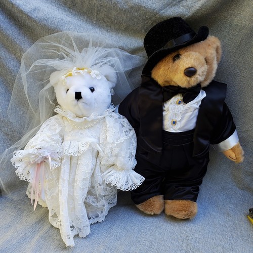 Bearly People 12" Bride and 15" Groom Plush Stuffed Animal Wedding ...