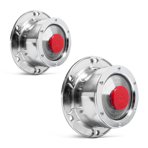 (Pair) Chromed Six Hole Hub Caps with Gasket Replaces Stemco 300-4009 ...