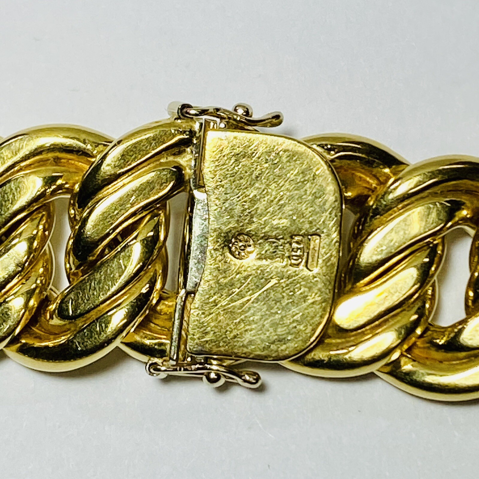 Vintage Nicolis Cola 18K Yellow Gold 19mm Cuban Link Chain 17" Necklace ...