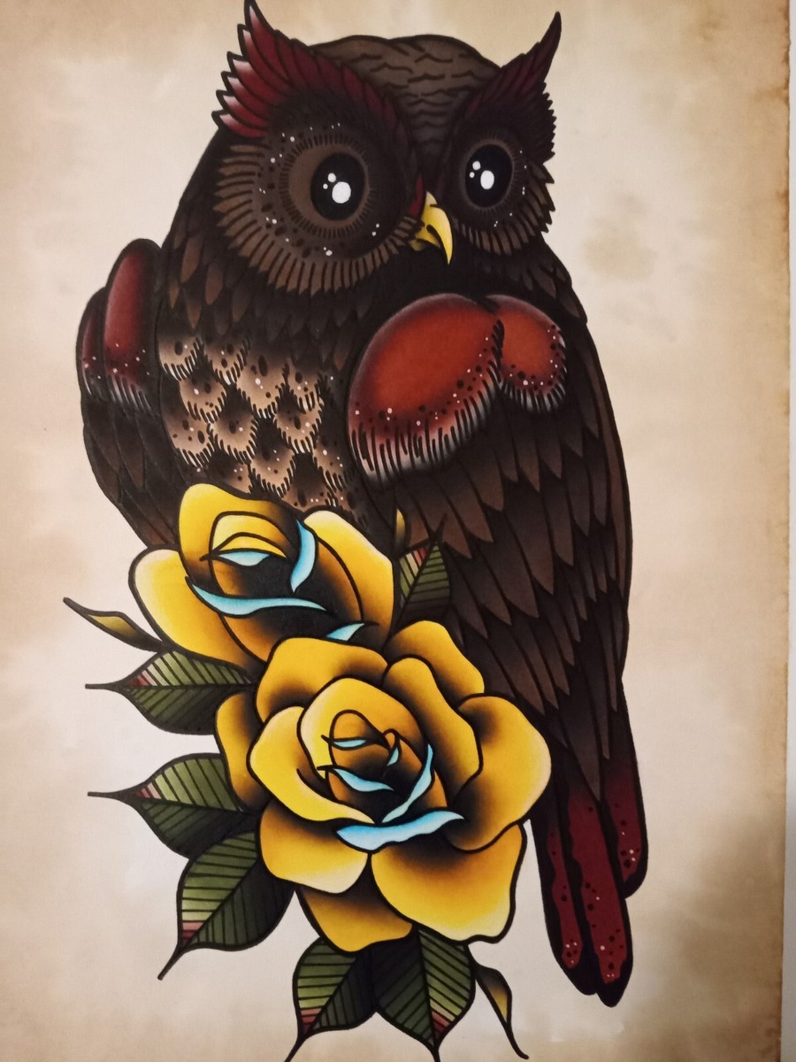 Neo Traditional Owl Drawing