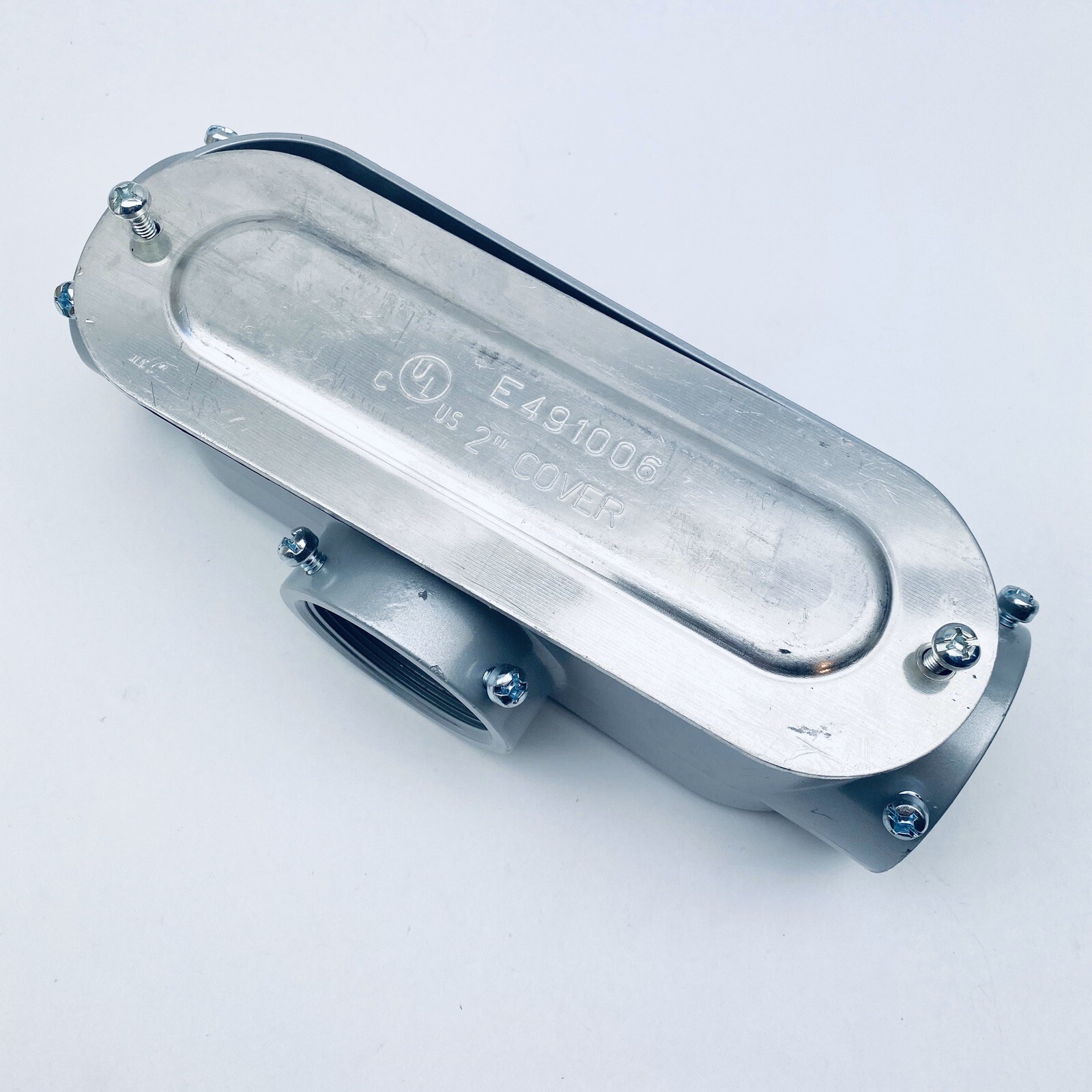 UL E491006 ALUMINUM RIGID THREADED CONDUIT BUDY 3 WAY OUTLET 2" WITH ...