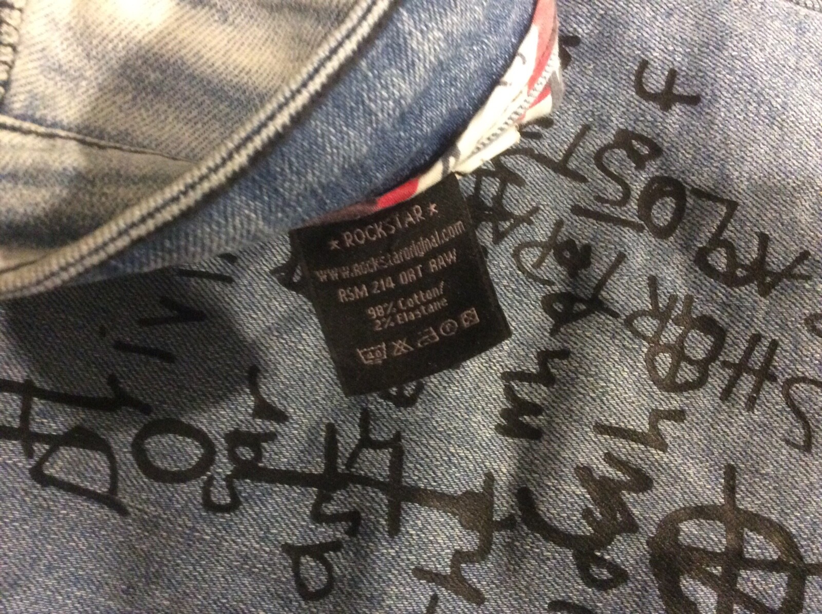 Vintage Rockstar Original Sushi Blue Jeans Graffiti H… - Gem
