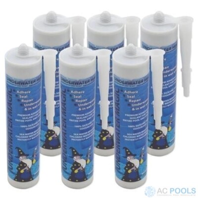 Underwater Magic Adhesive Glue & Sealant (White) 290ml Pool Repair - 6 ...