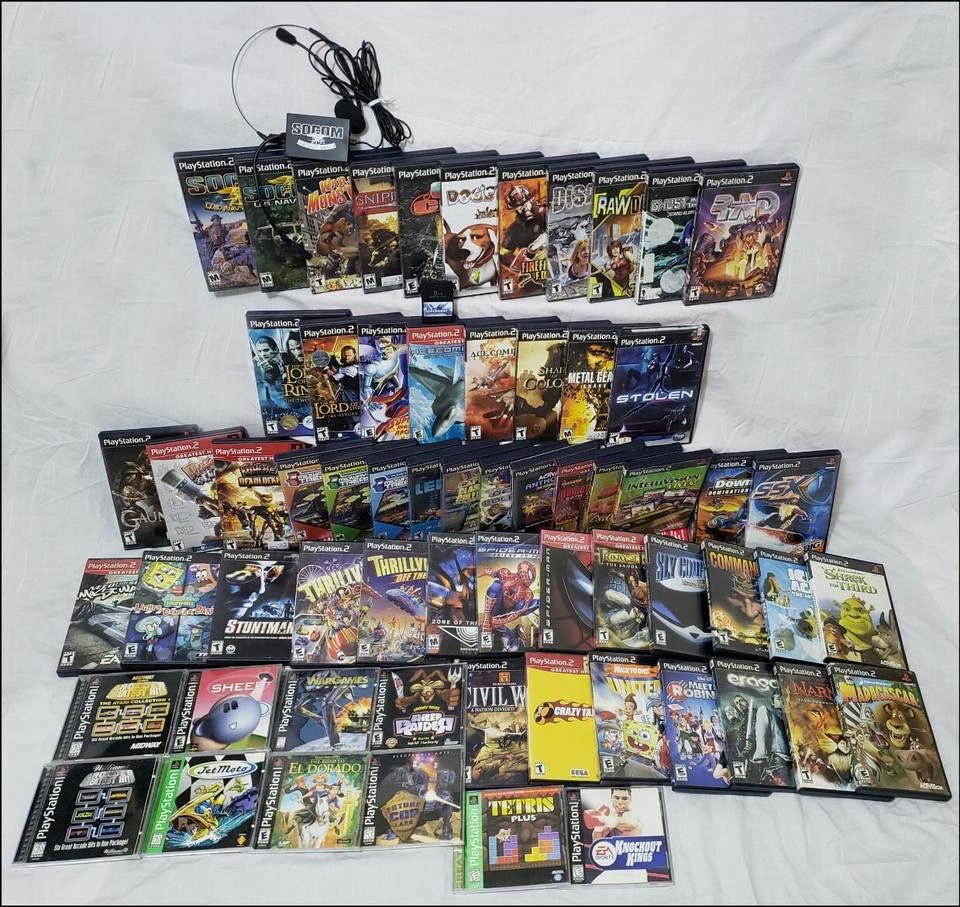 Huge PlayStation 2 & 1 Game PS1 PS2 - LOT - SEE VIDEOS READ DESC PLUS ...
