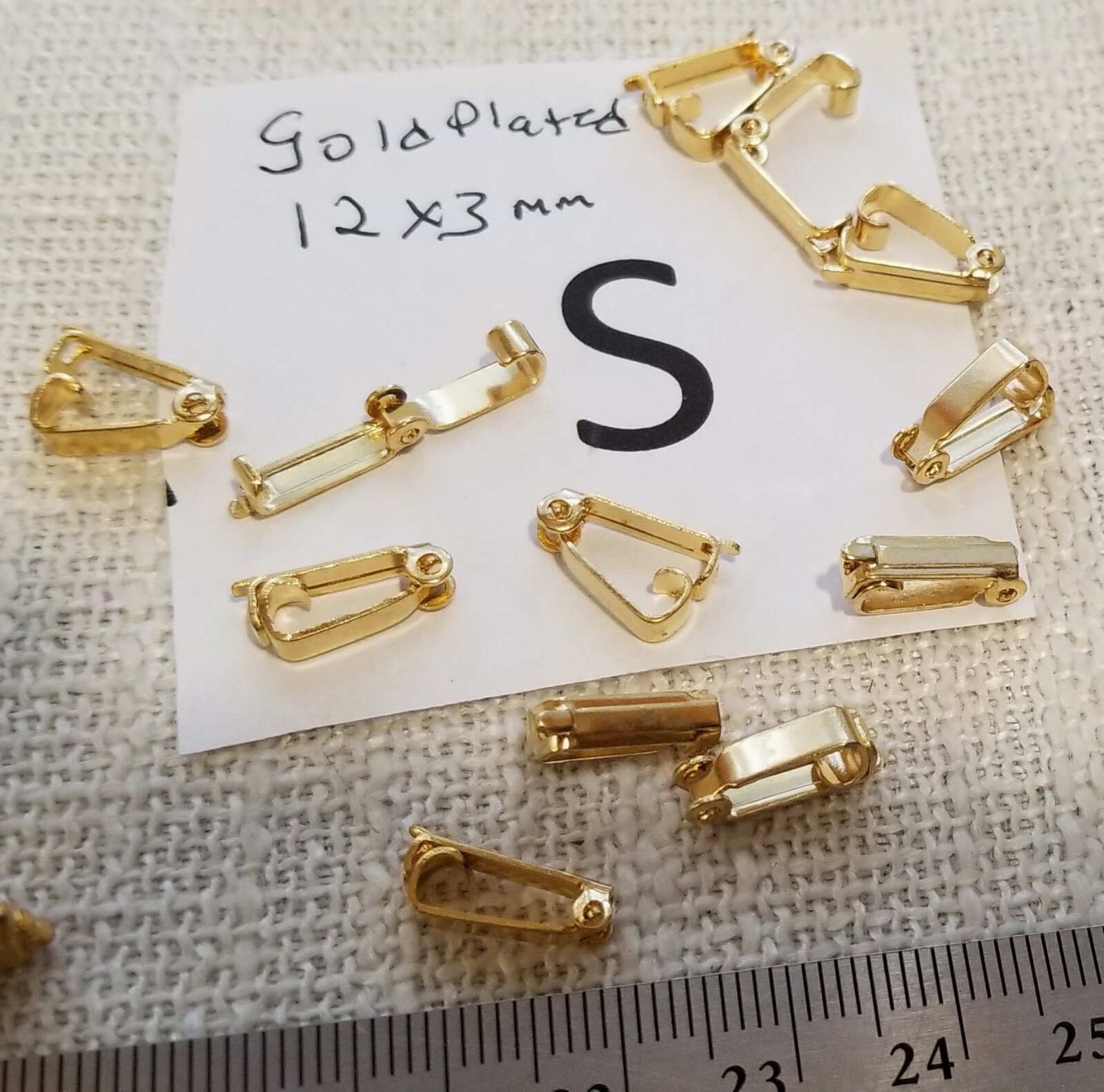 Vtg Fold Over Clasp Silver Brass Gold Plate Jewelry Findings Repair ...