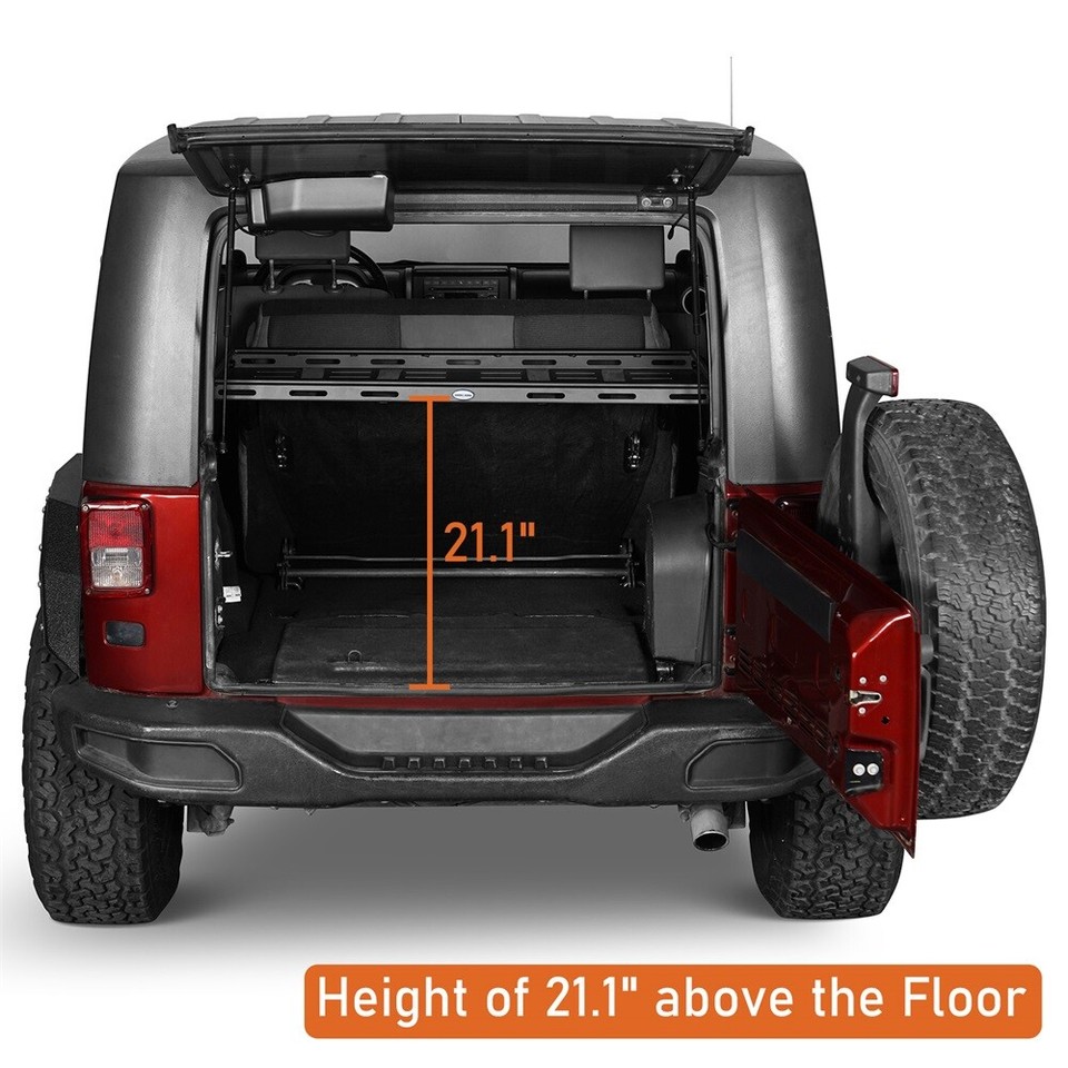 Interior Rear Cargo Basket Storage Rack for 2007-2018 Jeep Wrangler JK ...