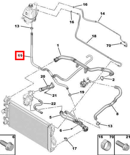 PEUGEOT BOXER Furgon MK3 Coolant Hose 1607245480 New Genuine | eBay UK