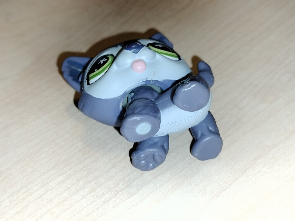 Littlest Pet Shop Authentic # 487 Grey Purple Husky Green Flower Eyes ...