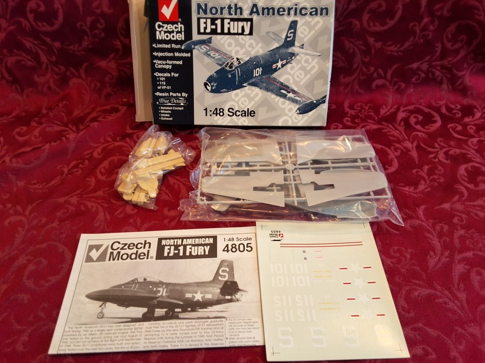CZECH MODEL 1/48 SCALE NORTH AMERICAN FJ-1 FURY PLASTIC MODEL KIT ...
