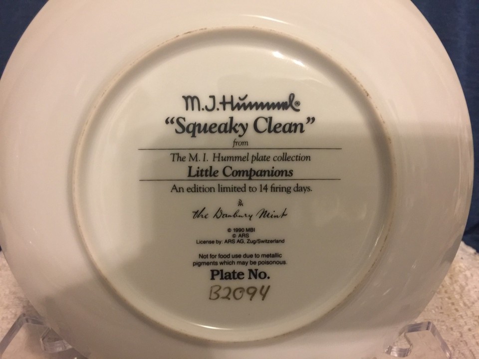 1990 Danbury Mint Hummel Little Companions "Squeaky Clean" Collector ...