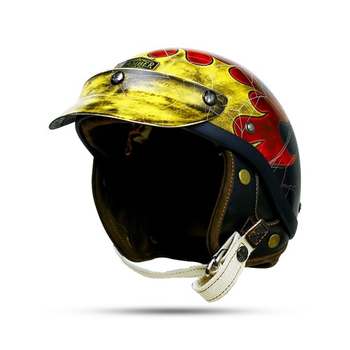 NEW VINTAGE CUSTOM OPEN FACE HELMET ECLIPSE CHOPPER CAFE RACER BOBBER ...