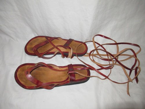 amazing Handmade brown Leather Goliath gladiator sandals mens size 7 ...