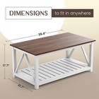 Farmhouse Coffee Table with Storage 2 Tier Center Cocktail Table Living ...