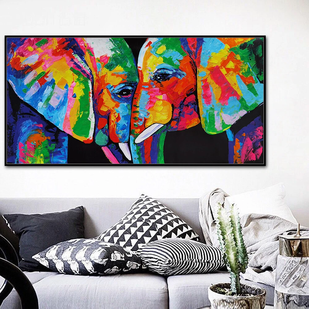 Paintings Of Colorful Elephants