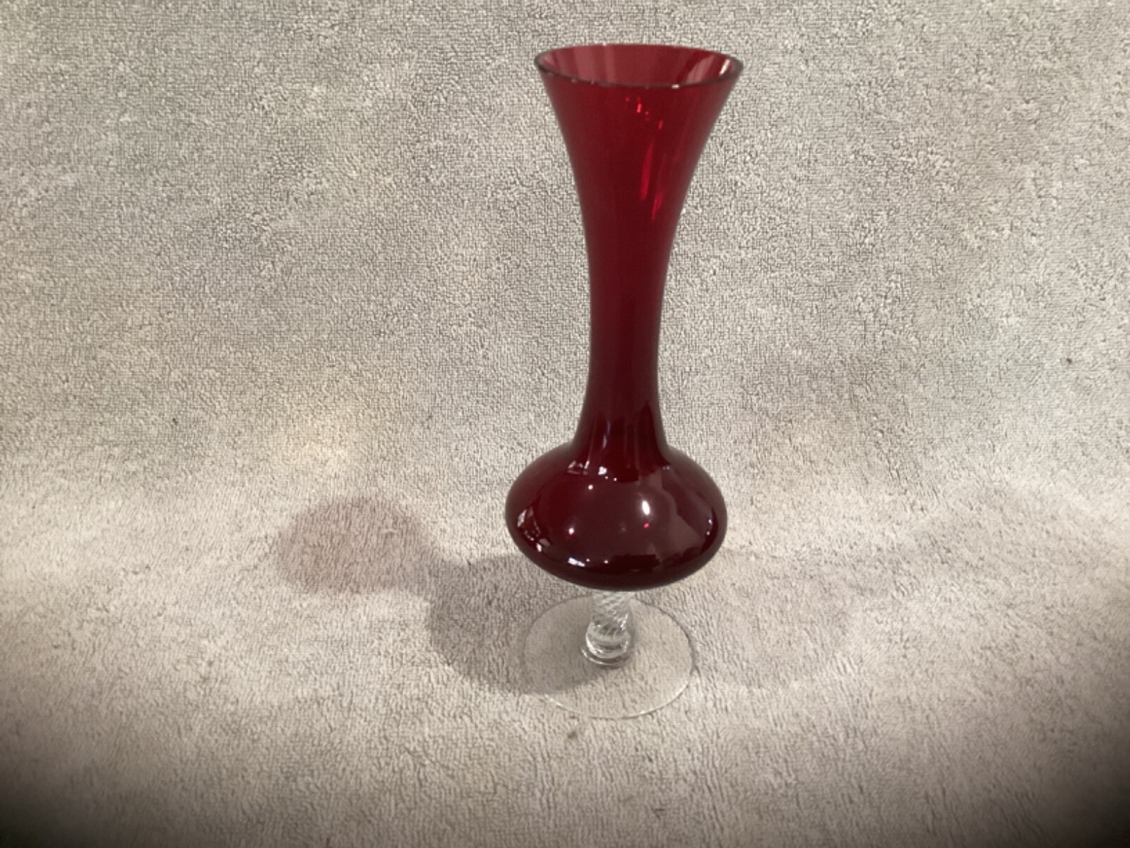 Vintage Red Glass Long Stem Vase, 21cm | eBay Australia
