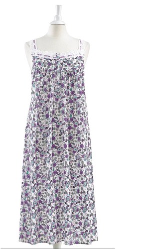 NWT Expressions Catalog FIELD OF DREAMS 100% Cotton Long Night Gown ...