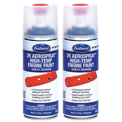 Eastwood 2K Aerospray High Temp Ceramic Engine Chevy Orange Paint 11 ...