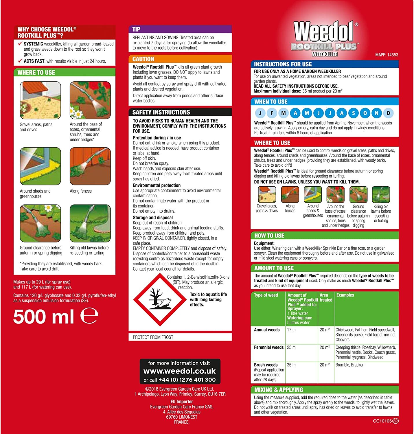 Weedol Rootkill Plus Strong Weed killer Liquid Concentrate Kill Roots ...