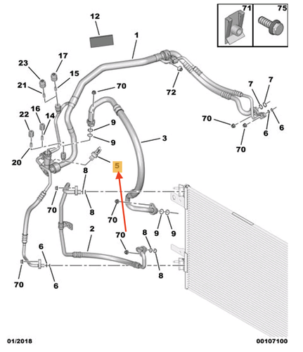 PEUGEOT 3008 Air Conditioning Pressure Sensor 9833078680 New Genuine ...