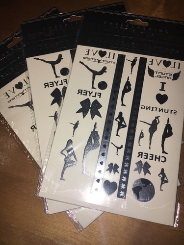 Cheerleading Temporary Tattoos Stunt Stand Cheer Birthday + Justice ...