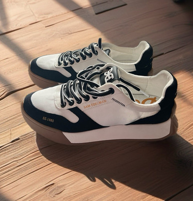 NEW Sam Edelman Womens Layla Lace Up Low Top Running Sneakers (Black ...