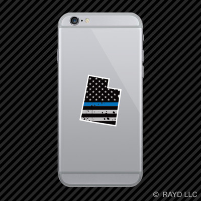 Distressed Thin Blue Line Utah Shaped Subdued US Flag Cell Phone ...