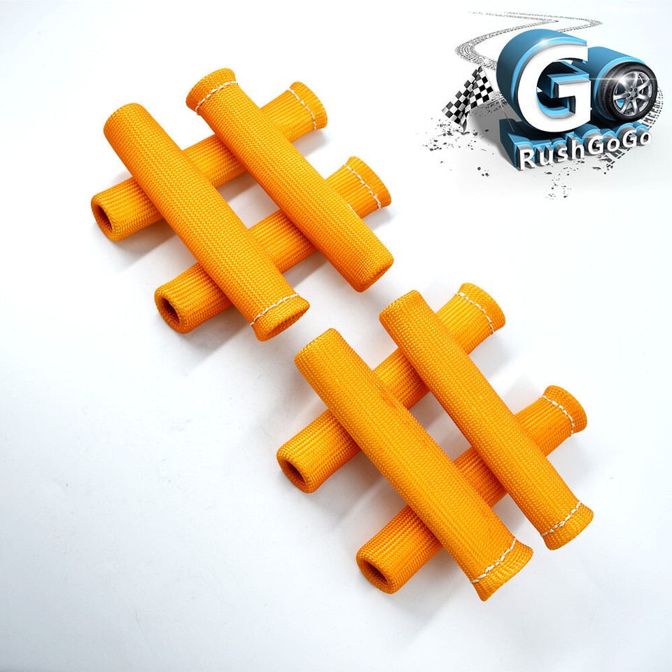 8pcs 1200° Universal Spark Plug Wire Protector Sleeve Heat Shield Cover ...