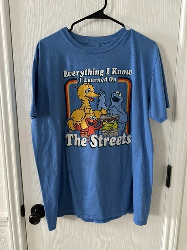 Sesame Street L T-Shirt Blue Everything I Need To Know I Learned On The ...