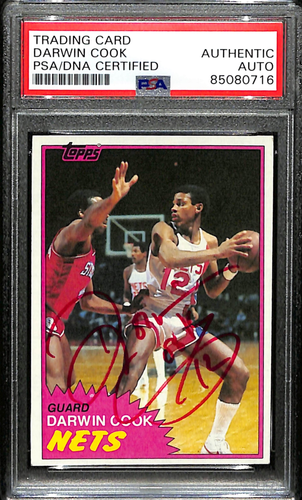Darwin Cook Signed 1981 Topps Card #77 New Jersey Nets PSA/DNA 185736 ...