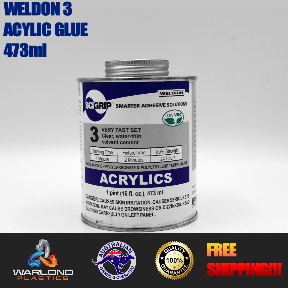 SCIGRIP Weld-On #3 Acrylic/Perspex Cement Glue 473ml Water-Thin - Fast ...