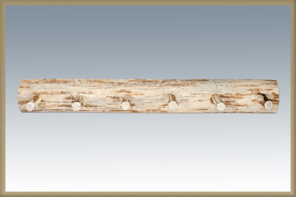 LOG Wall Mounted Coat Rack Wood Pegs Wooden Amish Made Lodge Cabin ...