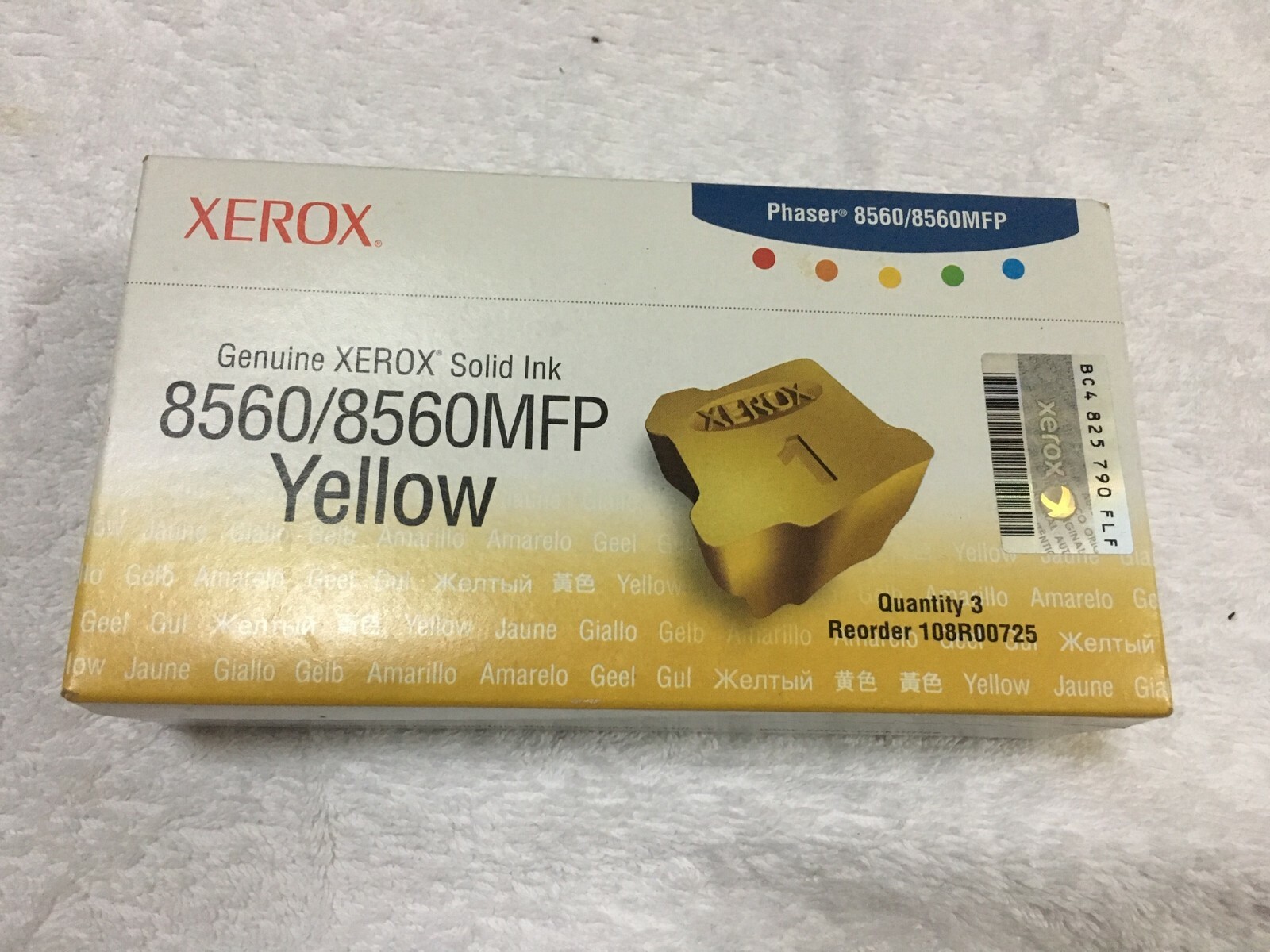 Genuine Xerox Yellow Solid Ink Phaser 8560 8560MFP 108R00725 Sealed 3 ...