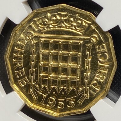 NGC PF67 G BRITAIN 1953 Queen Elizabeth II Coronation PROOF, 3P Three ...