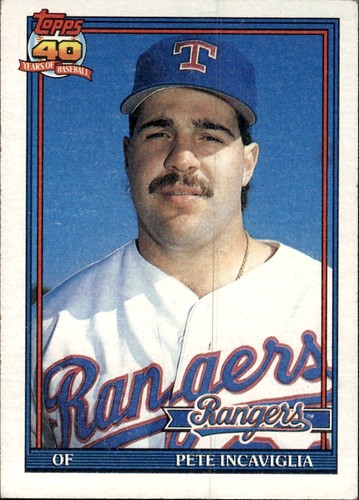 1991 Topps #172 Pete Incaviglia Texas Rangers | eBay