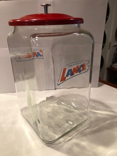 Vintage 13" Lance Cracker Jar w/Orig. Red Lid | eBay