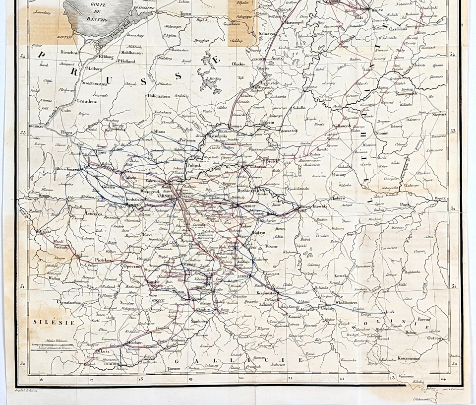 1832 POLAND - NOVEMBER UPRISING WAR - Map ORIGINAL WARSAW - CADET ...