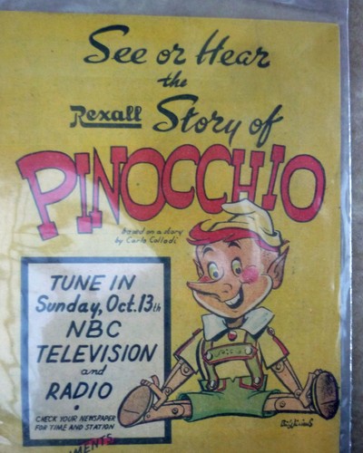 THE STORY OF PINOCCHIO VG- 1957 REXALL NBC GIVEAWAY PROMO MINI COMIC ...