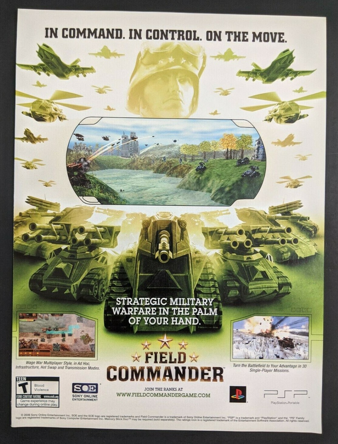 Field Commander Print Ad PROMO Art Game Poster 8 x 10.5 PlayStation ...