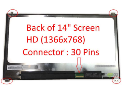 NT140WHM-N42 fit N140BGE-E53 LP140WHU(TP)(N1) for Dell LCD Screen HD ...