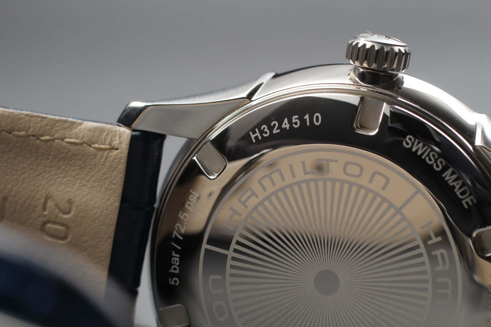 [TOP MINT in BOX] HAMILTON JAZZMASTER H324510 Blue Mens Qz Watch From ...