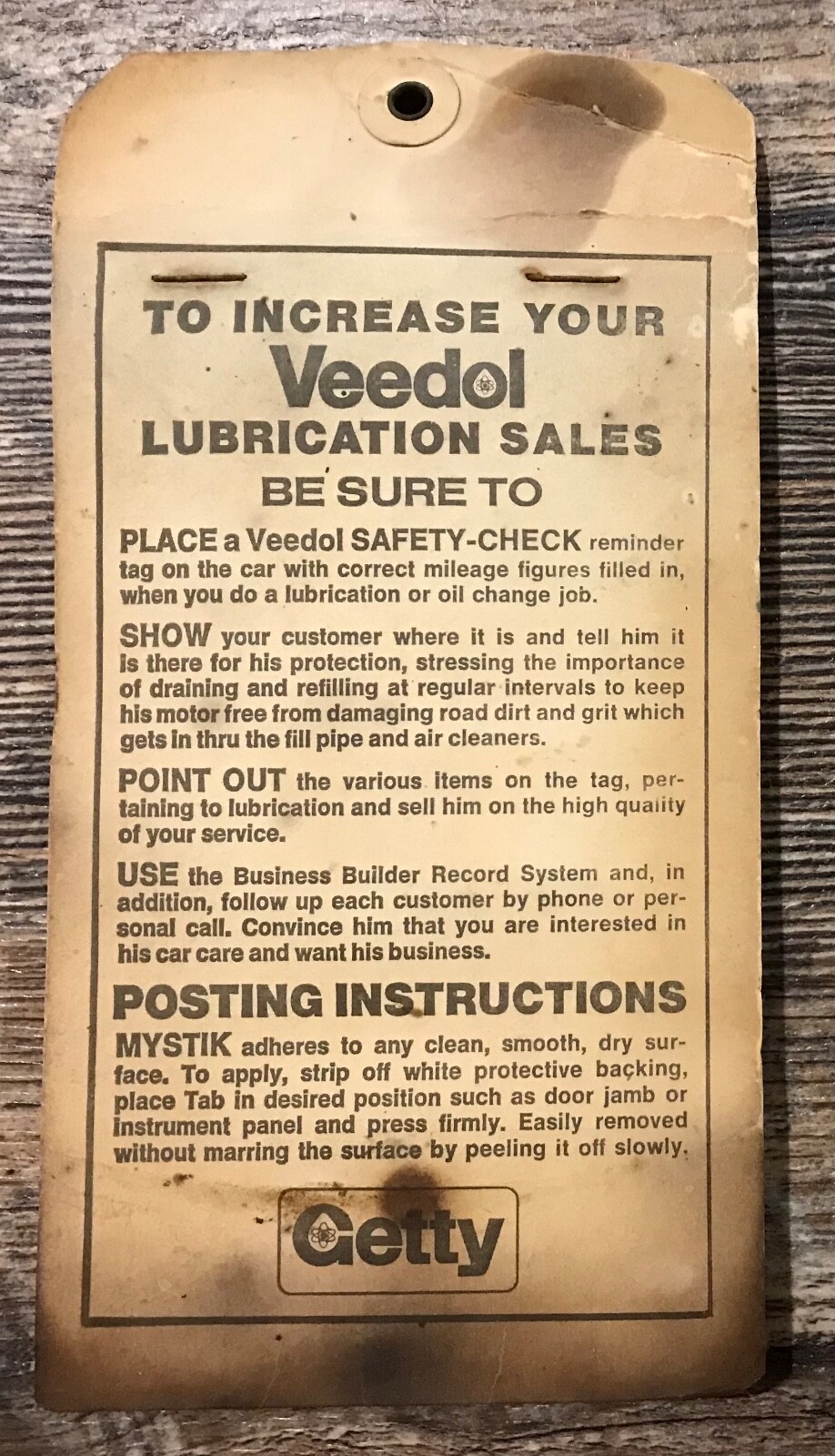 15 - Vtg. Getty Veedol Oil Auto Door Jam Service Station Stickers NOS ...