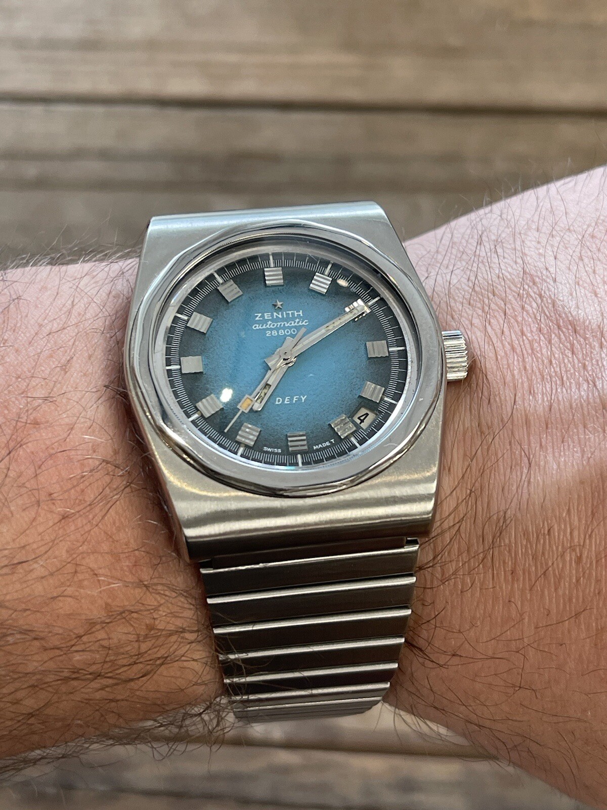 Vintage Zenith Defy Blue fume Sunburst Dial a7682 Automatic Watch | eBay