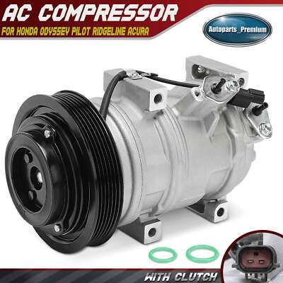 A/C AC Compressor w/ 10SR17C Style for Honda Pilot Odyssey Ridgeline ...