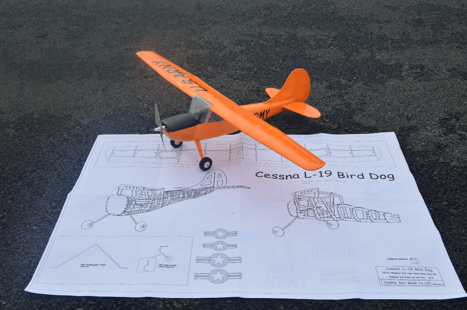 HC-TR CESSNA L-19 BIRD DOG MODEL AIRPLANE BALSA KIT 750mm WINGSPAN | eBay