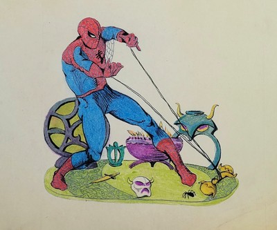 VERY RARE - Vintage - AURORA MODELS - SPIDER-MAN HMS Color Concept ...